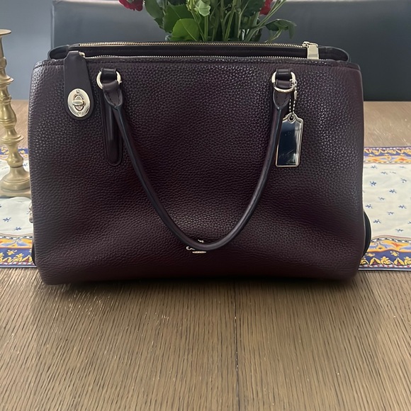 Coach | Bags | Coachburgundy Bag With Gold Accents Perfect For ...